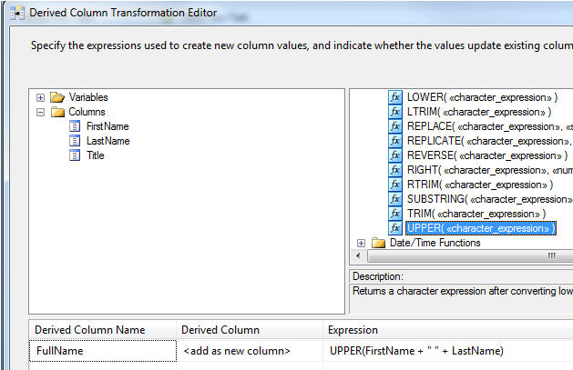 SSIS: Derived Column Transformation | TechMbaBi