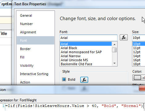 SSRS: Conditional Font Color | TechMbaBi
